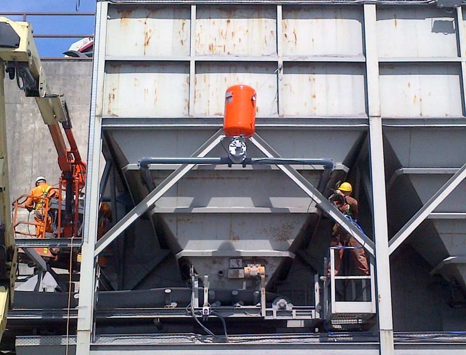 Air Cannons Resolve Restricted Material Flow In Hopper